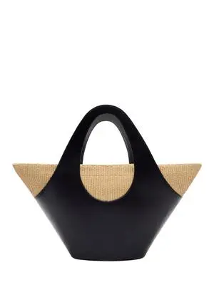 REFORMATION Siena Top Handle Tote - Black