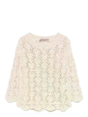 D.exterior Openwork Sweater - Neutrals