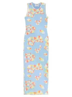 Moschino Umbrella-print Maxi Dress - Blue