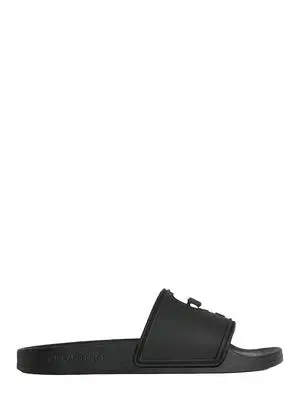 Karl Lagerfeld Logo-embossed Slides - Black