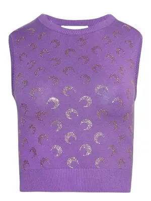 MARINE SERRE Rhinestone-embellished Tank Top - Purple