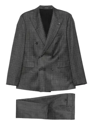 Tagliatore Virgin-wool Double-breasted Suit - Grey