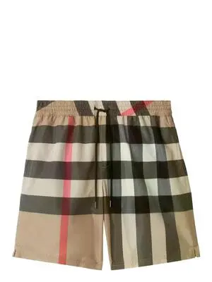 Burberry Checked Swim Shorts - Neutrals