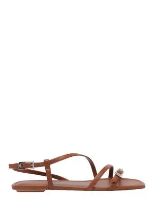 STUART WEITZMAN Georgie Flat Sandals - Brown