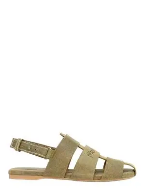 JW Anderson Suede Flat Sandals - Green