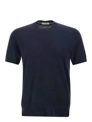 PAOLO PECORA Silk-blend T-shirt - Blue