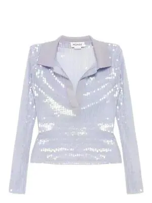 Monse Sequin-embellished Mesh Top - Purple