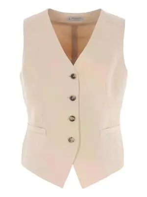 Alberto Biani Single-breasted Vest - Neutrals