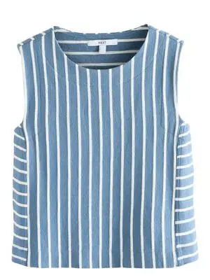 NEXT Stripe Sleeveless Cotton Terry Top