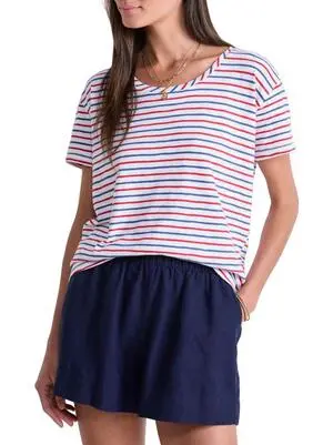 Vineyard Vines Relaxed Cotton Slub T-shirt - Stripe Whiteredmoon