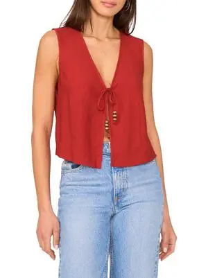Vince Camuto Front Tie Vest Chili