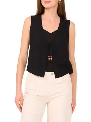 Vince Camuto Front Tie Vest - Rich Black