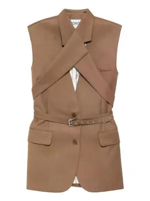 Monse Criss-cross Sleeveless Jacket - Neutrals
