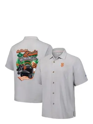 Tommy Bahama San Francisco Giants Hit And Run Silk Camp Button-up Shirt - Gray