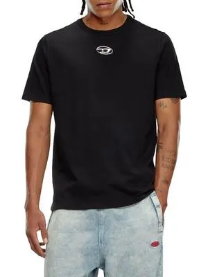 DIESEL® Metallic Oval D Logo T-shirt - Deep/ Black