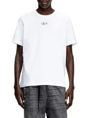 DIESEL® Metallic Oval D Logo T-shirt - White
