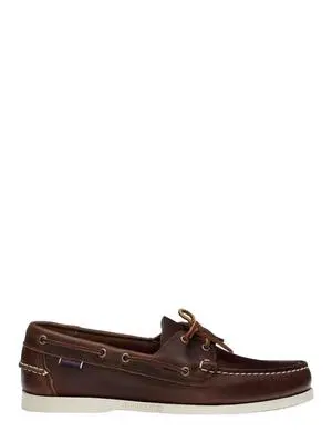 SEBAGO Portland Waxed Leather Boat Shoes Brown Brunette
