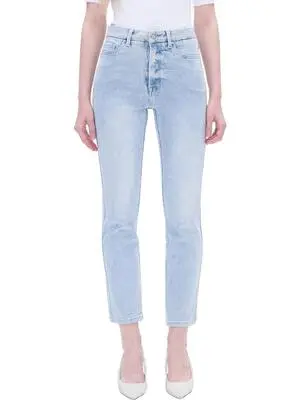 BAYEAS High Waist Slim Straight Leg Jeans - Light Blue