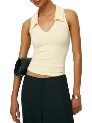 REFORMATION Austine Johnny Collar Sleeveless Top