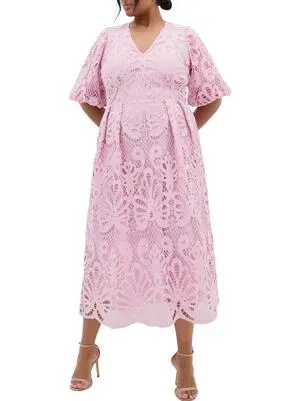 City Chic Kylee Lace Maxi Dress Soft Rose