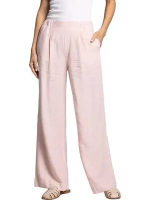 THREAD & SUPPLY Anastasia Linen Blend Wide Leg Pants - White/ Clay