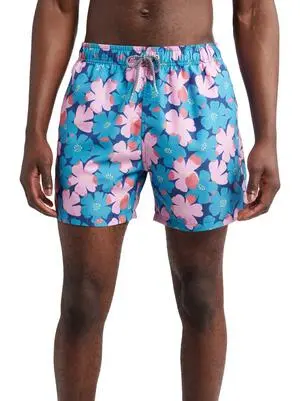 BOARDIES Floral Print Swim Trunks - Blue Multi