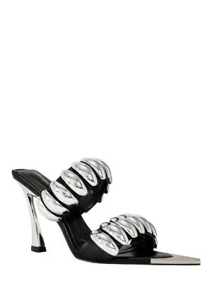 AZALEA WANG Jabari Pointed Toe Slide Sandal - Black