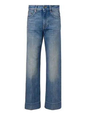 Valentino Garavani Faded Wide-leg Jeans - Blue