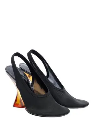 Dries Van Noten Mesh Wedge Slingback Pumps - Black