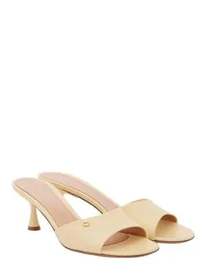 GIANVITO ROSSI Ascent 55 Leather Mules - White