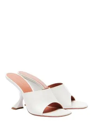 Amina Muaddi Taylor 90 Leather Mules - White