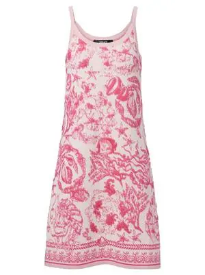 Versace Underwater Barocco Terry Jacquard Mini Dress - Pink