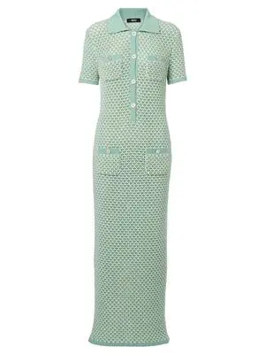Versace Crochet Cotton-blend Maxi Dress - Green