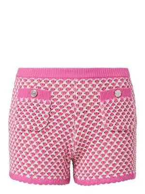 Versace Crochet Cotton-blend Shorts - Pink