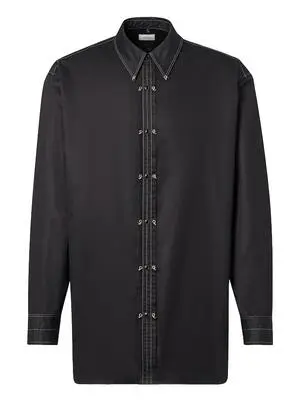 LEMAIRE Embellished Cotton Satin Shirt - Black