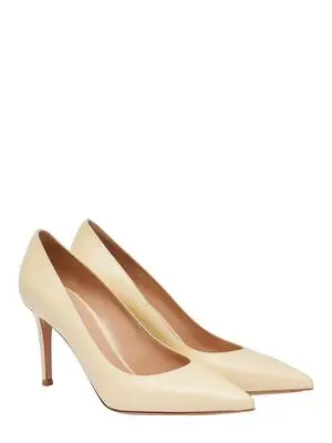 GIANVITO ROSSI 85 Leather Pumps - White