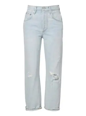 Citizens Of Humanity Dahlia Distressed Wide-leg Jeans - Blue