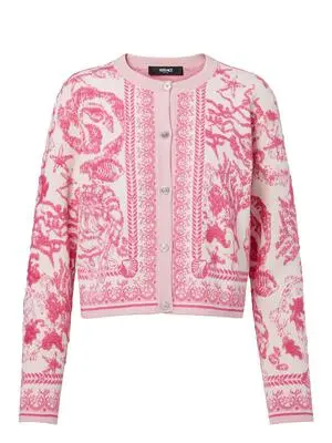 Versace Underwater Barocco Jacquard Cardigan - Pink