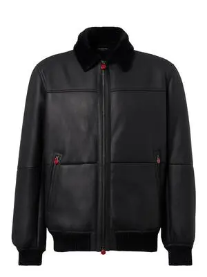 Kiton Shearling Bomber Jacket - Black