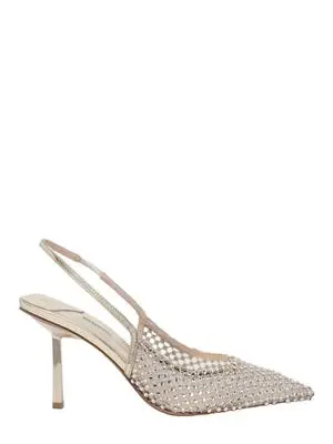 LE SILLA Rhinestone Embellished Slingback Pumps - Silver