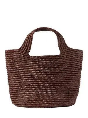 SENSI STUDIO Woven Raffia Bolso Playero Tote - Brown