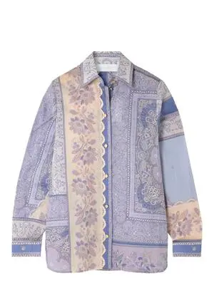 Zimmermann Bandana-print Cotton-voile Shirt - Purple
