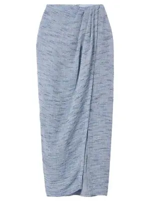 Lisa Marie Fernandez Pleated Striped Linen-blend Gauze Pareo - Blue