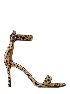GIANVITO ROSSI Portofino 85 Leopard-print Pony Hair Sandals - Animal Print
