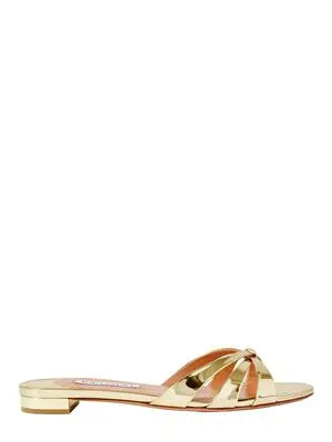 AQUAZZURA Tati Mirrored Sandals - Gold