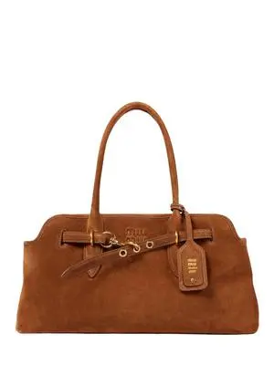 Miu Miu Aventure Suede Shoulder Bag - Brown