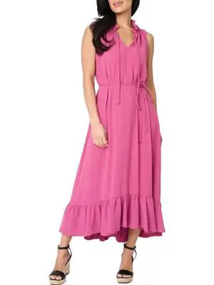 GIBSONLOOK Tie-waist High-low Dress - Raspberry Rose