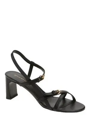 STUART WEITZMAN Babette Buckle Sandal - Black