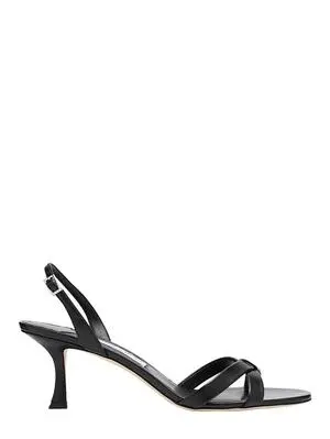 JIMMY CHOO Elsy 70 Leather Sandals - Black