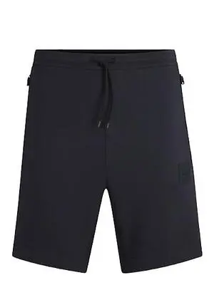 BOSS Cotton-blend Straight-leg Shorts - Dark Blue